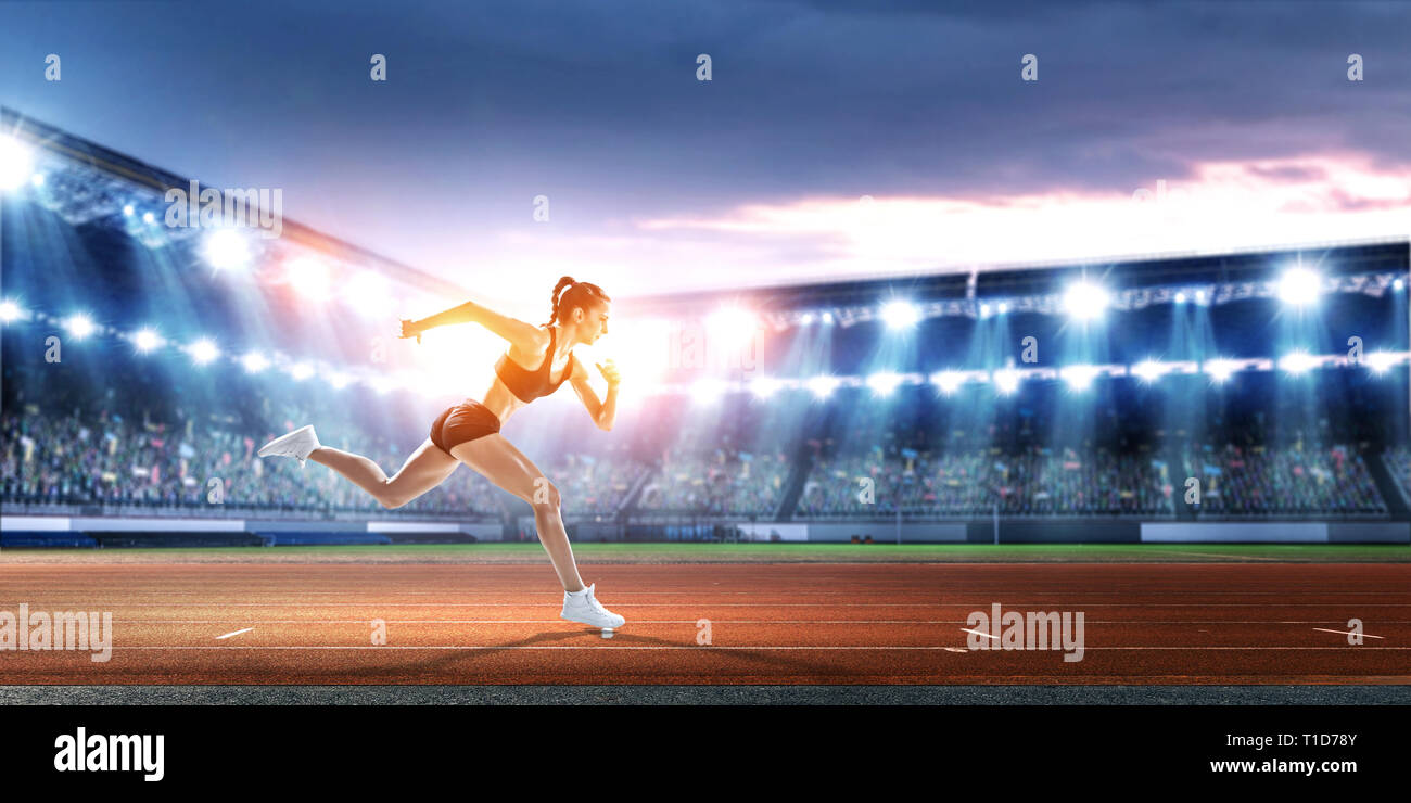 Fit mixed race woman running hi-res stock photography and images - Alamy