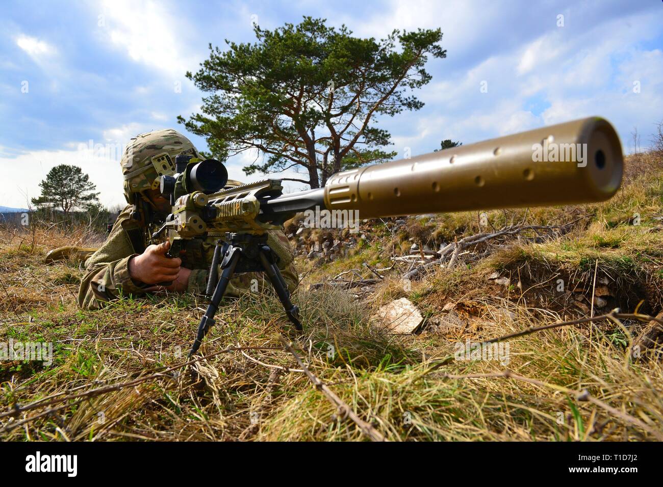 A U.S. Army Paratrooper assigned to 1st Battalion, 503rd Infantry ...