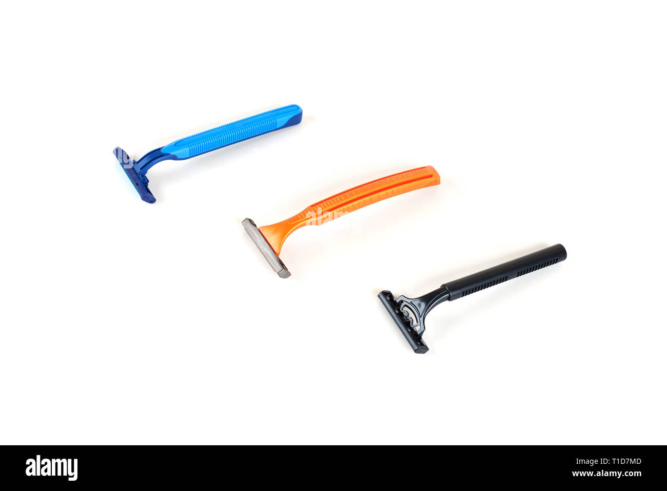 set of new razor blade, isolated on white background Stock Photo - Alamy