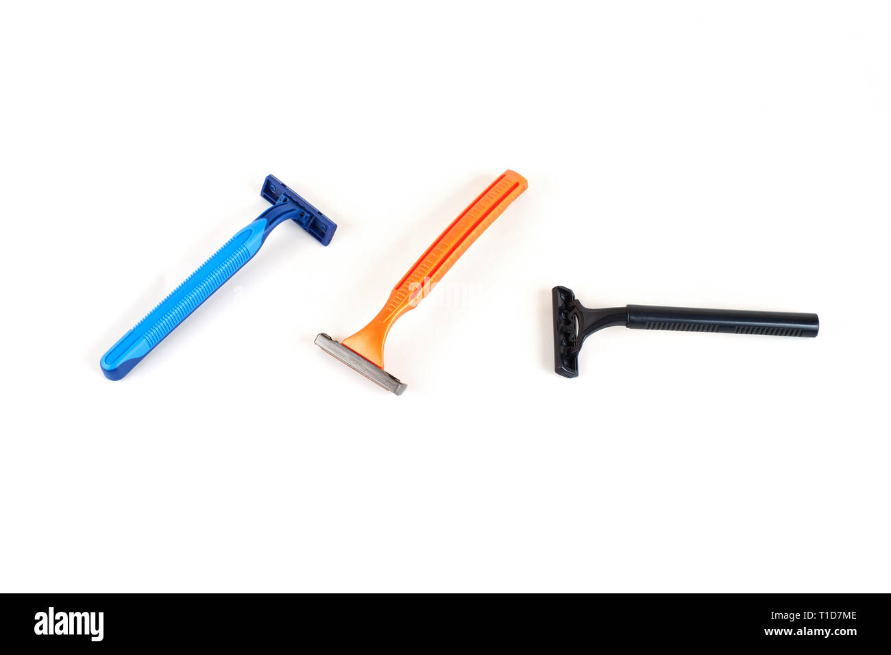 set of new razor blade, isolated on white background Stock Photo - Alamy