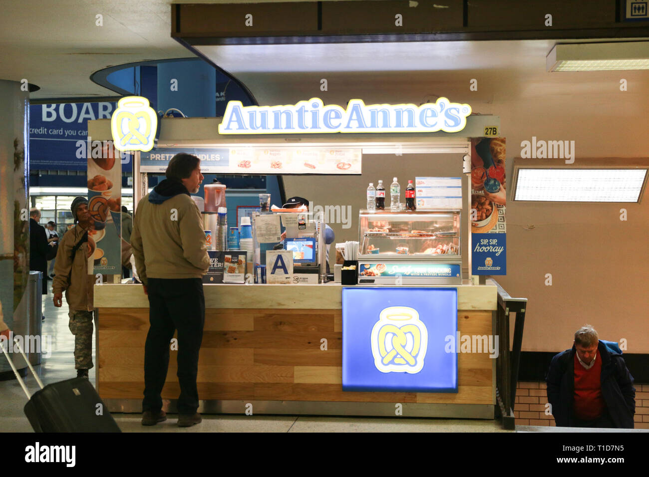 New York, USA, February 12, 2019: Auntie Anne's is Original Pretzel and ...