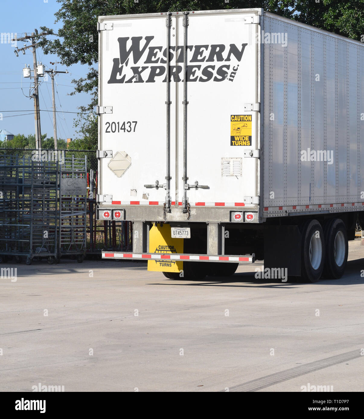 Parked Western Express Semi-Truck Trailer Stock Photo - Alamy