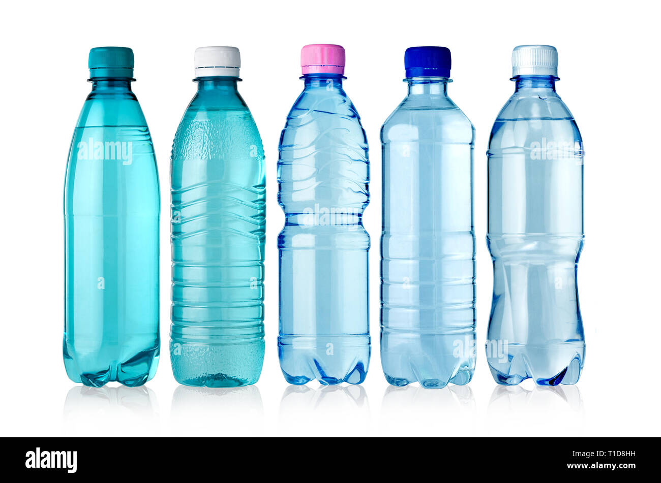 set of bottles of water isolated on white background Stock Photo - Alamy