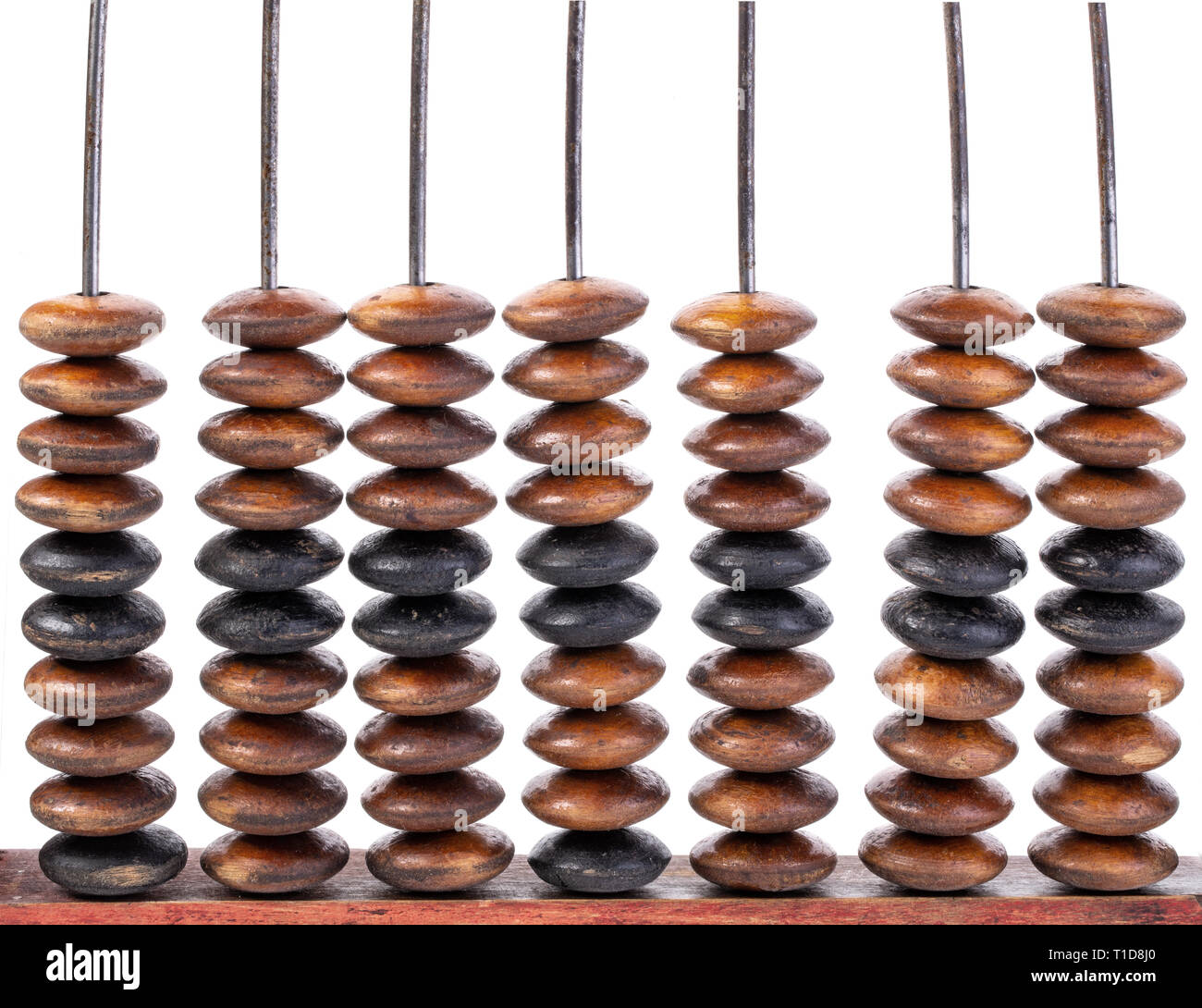 Vintage abacus close up isolated on white Stock Photo - Alamy