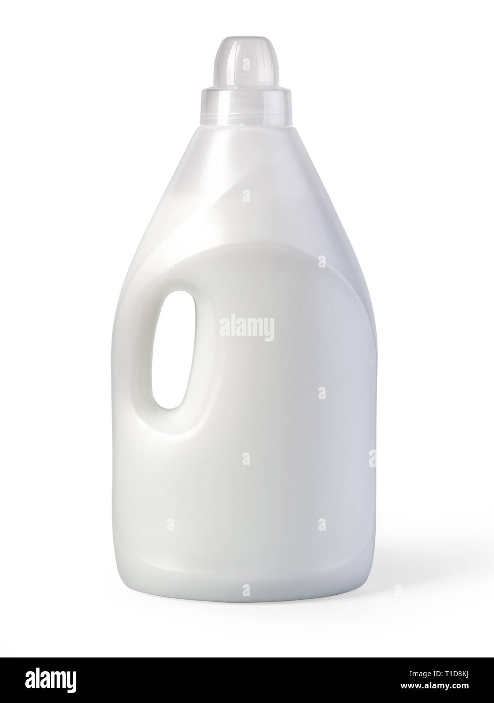 Plastic detergent container isolated on white background. With path ...