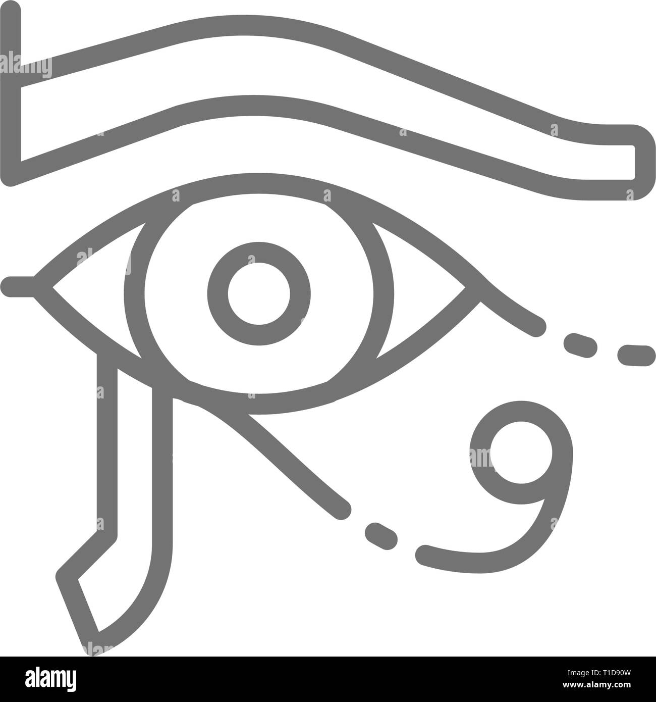 Eye of Horus, ancient egyptian moon line icon Stock Vector Image & Art ...