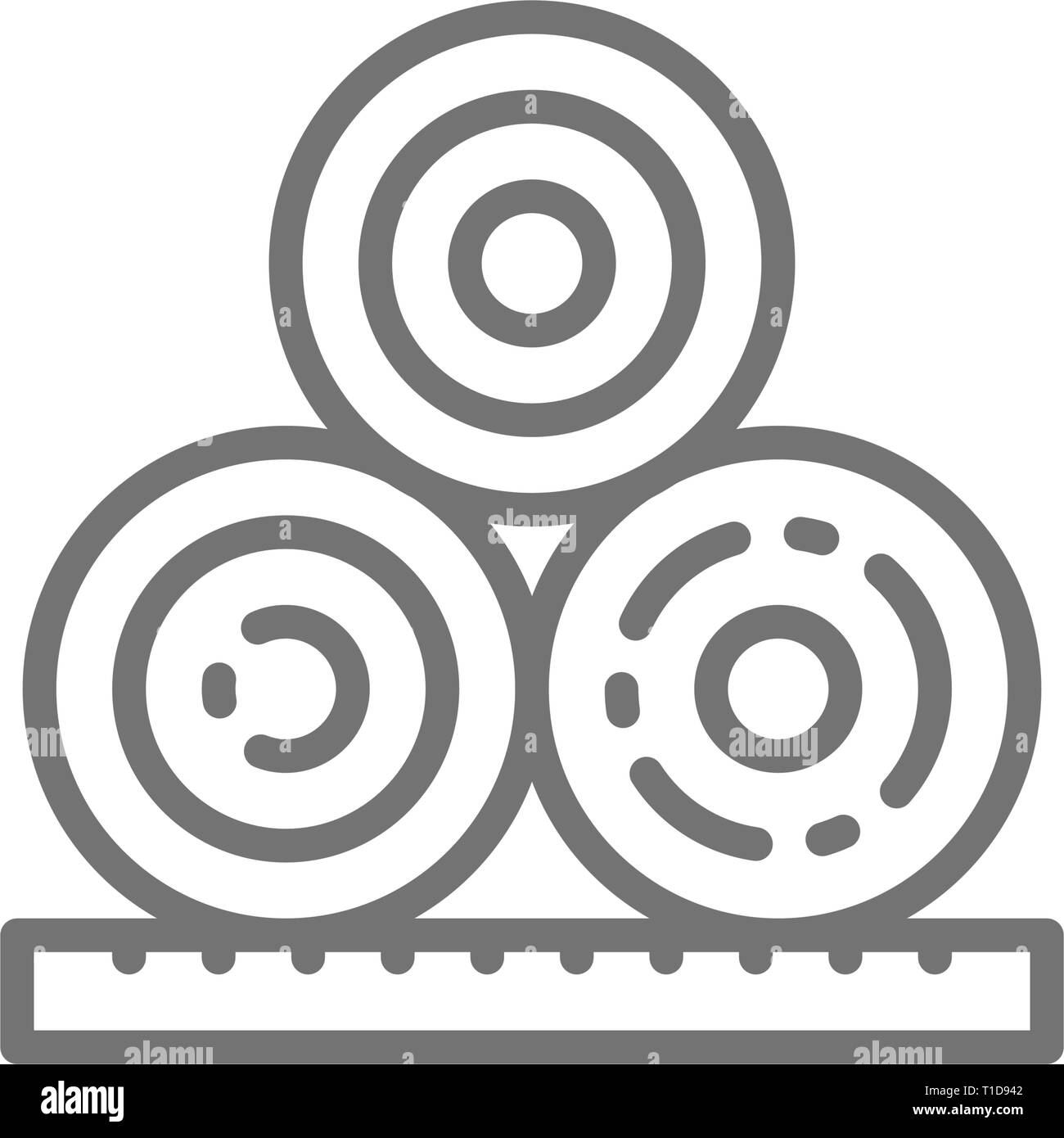 Rolled hay, bales, haystack, agriculture line icon Stock Vector Image ...