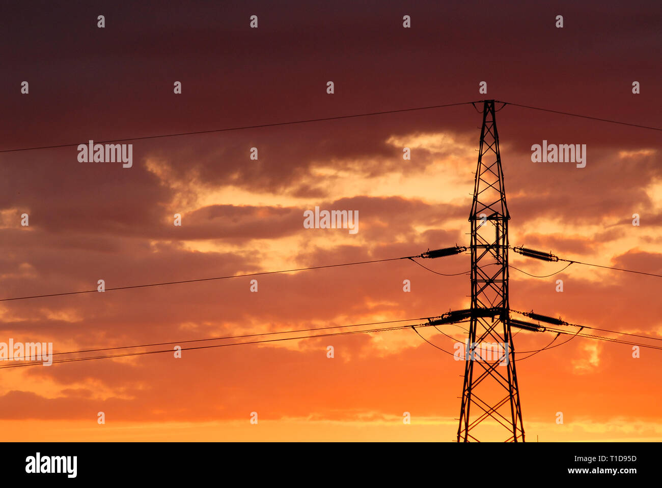 Electrical cables wires in the air photo hi-res stock photography and ...