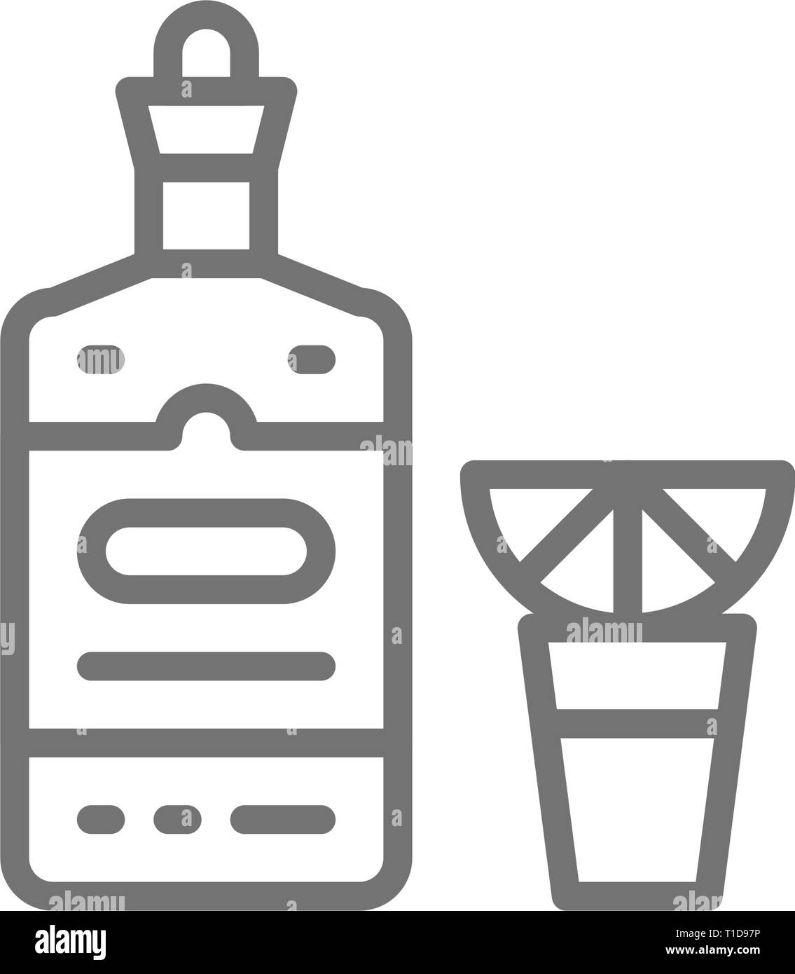 Tequila bottle lemon Black and White Stock Photos & Images - Alamy