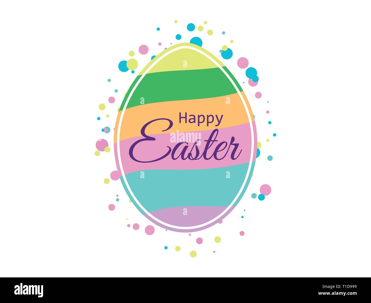 Happy Easter. Easter egg with multi-colored stripes on the background ...