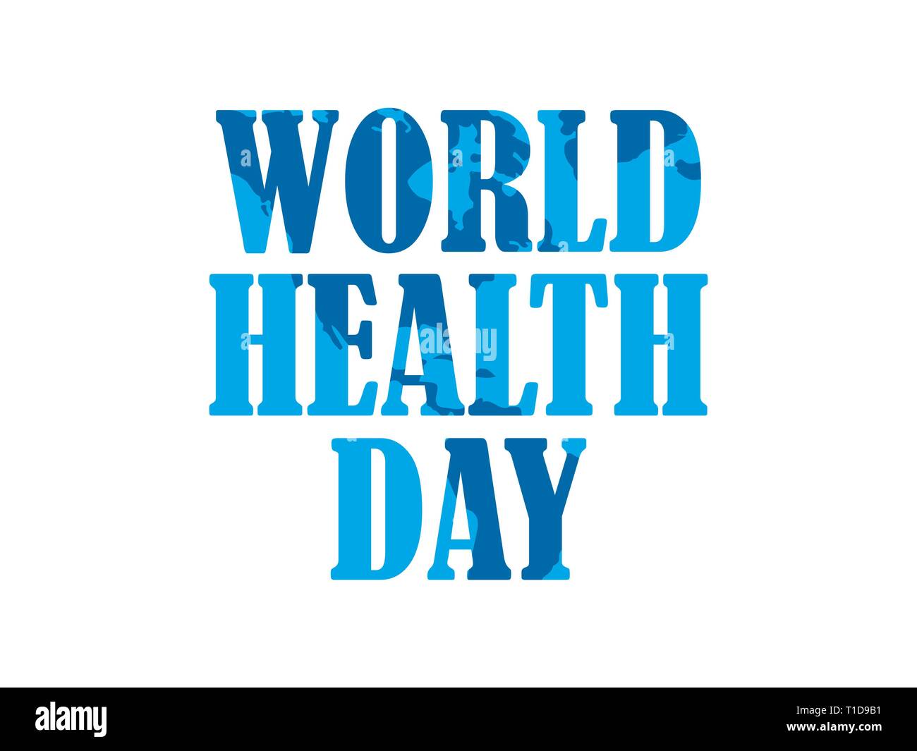 World Health Day. Typographic text on white background. Vector ...