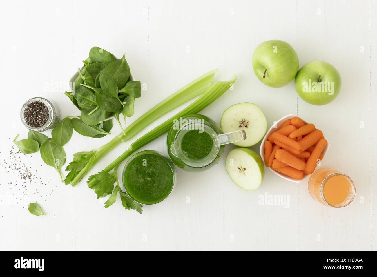 Vegetable smoothie, healthy organic juice made from celery, green ...
