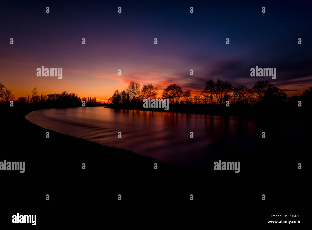 beautiful calm water flow landscape Stock Photo - Alamy