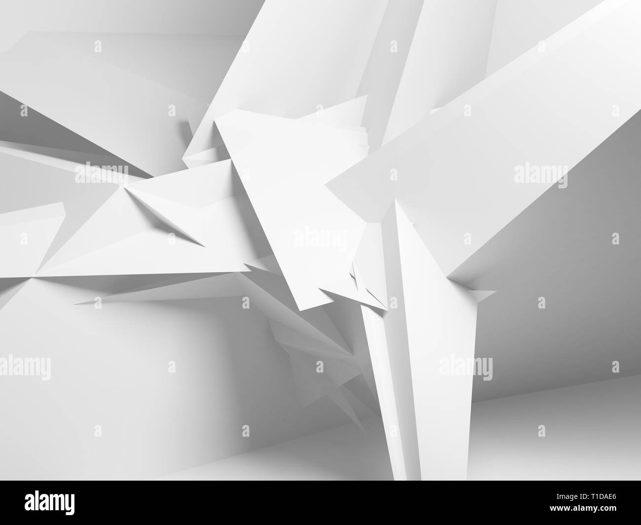 Abstract white digital chaotic polygonal structure, background texture ... Abstract white digital chaotic polygonal structure, background texture ...