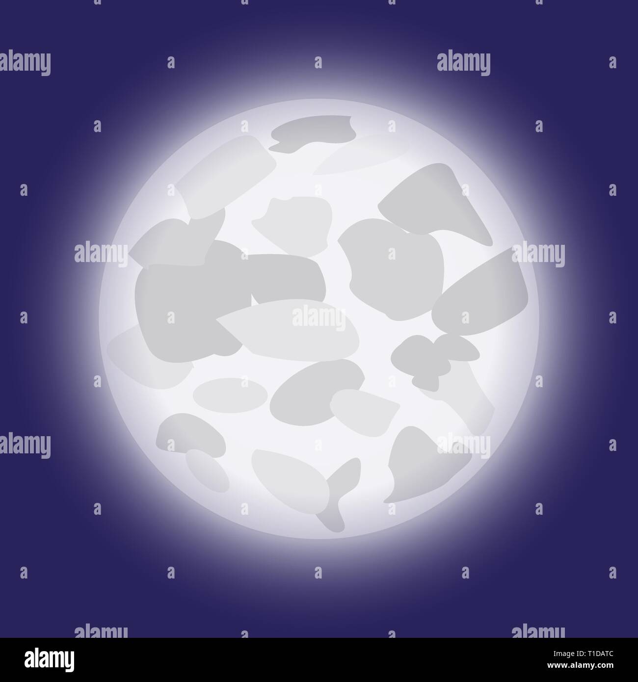 cartoon moon in the night sky vector illustration Stock Vector Image ...