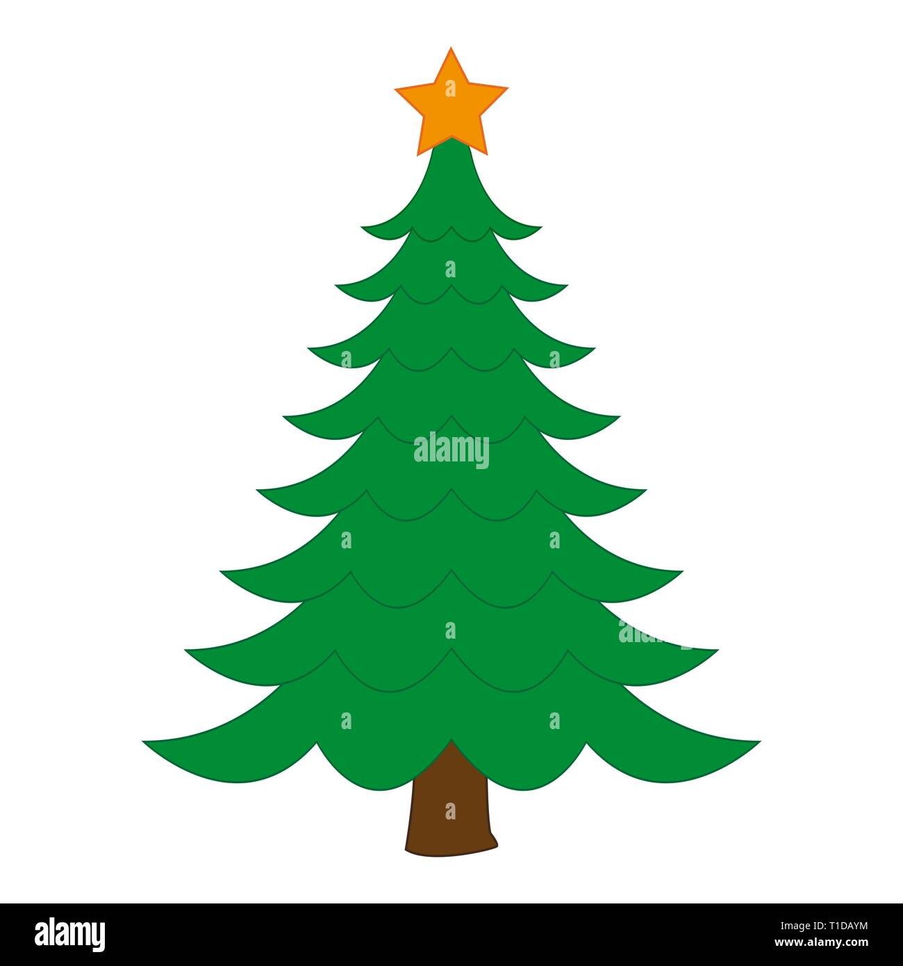 decorated Christmas tree on white background vector Stock Vector Image ...