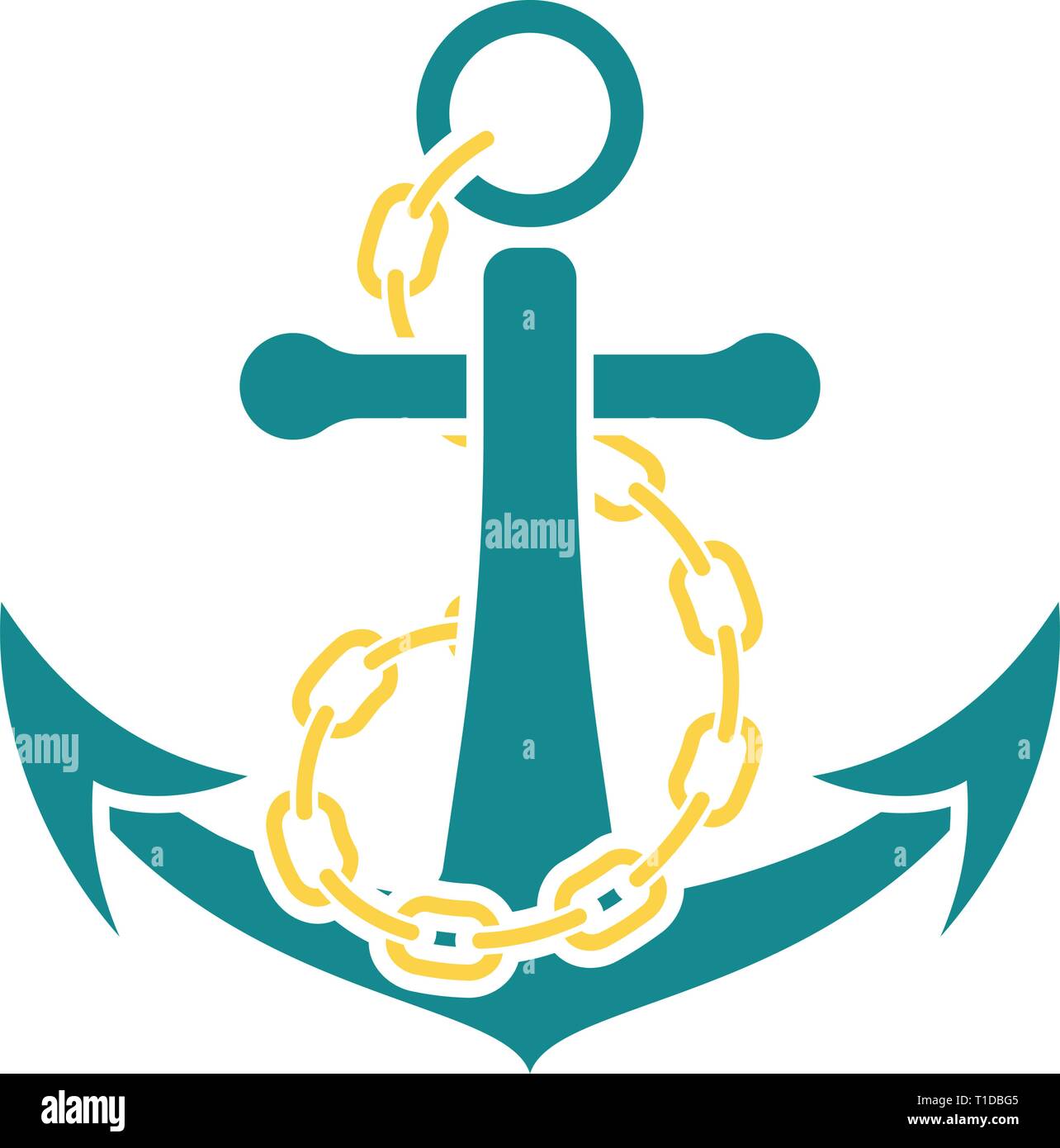 Yellow anchor isolated navy Stock Vector Images - Alamy