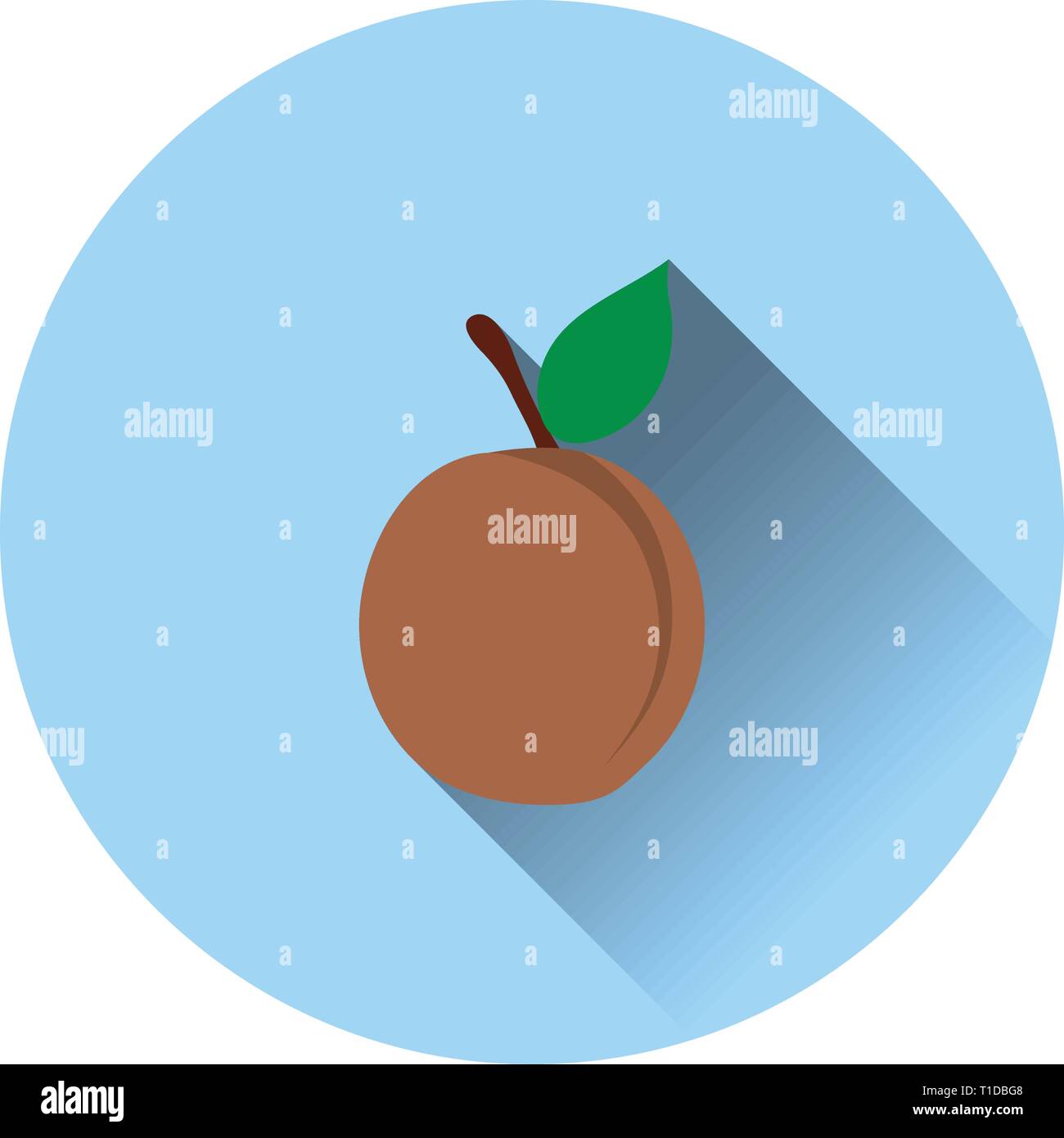 Flat design icon of Peach in ui colors. Vector illustration Stock ...