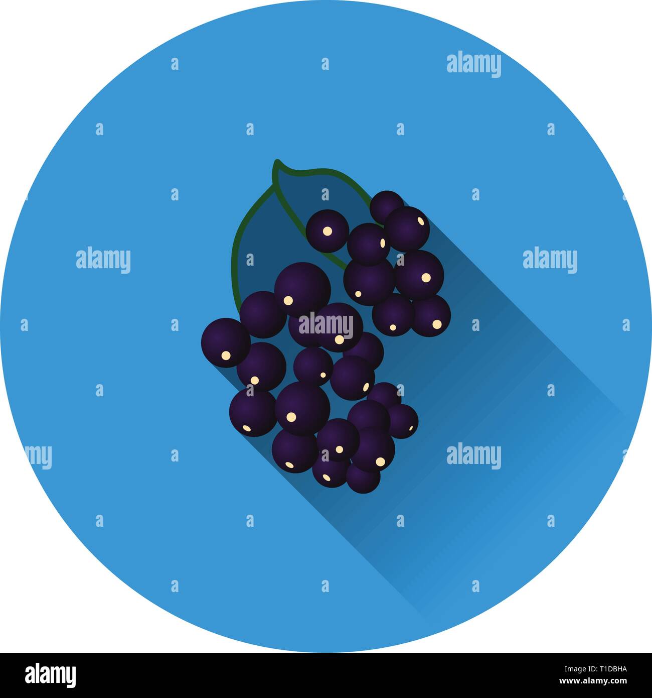 Flat design icon of Black currant in ui colors. Vector illustration ...
