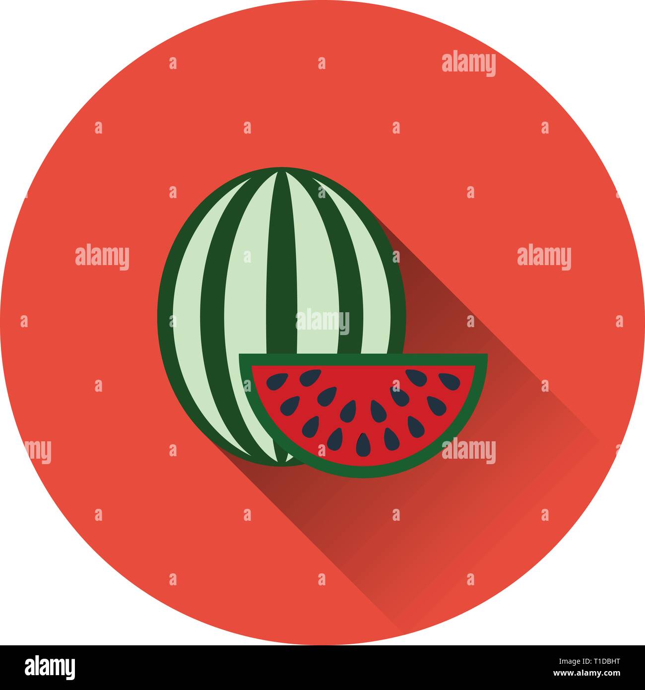 Flat design icon of Watermelon in ui colors. Vector illustration Stock ...