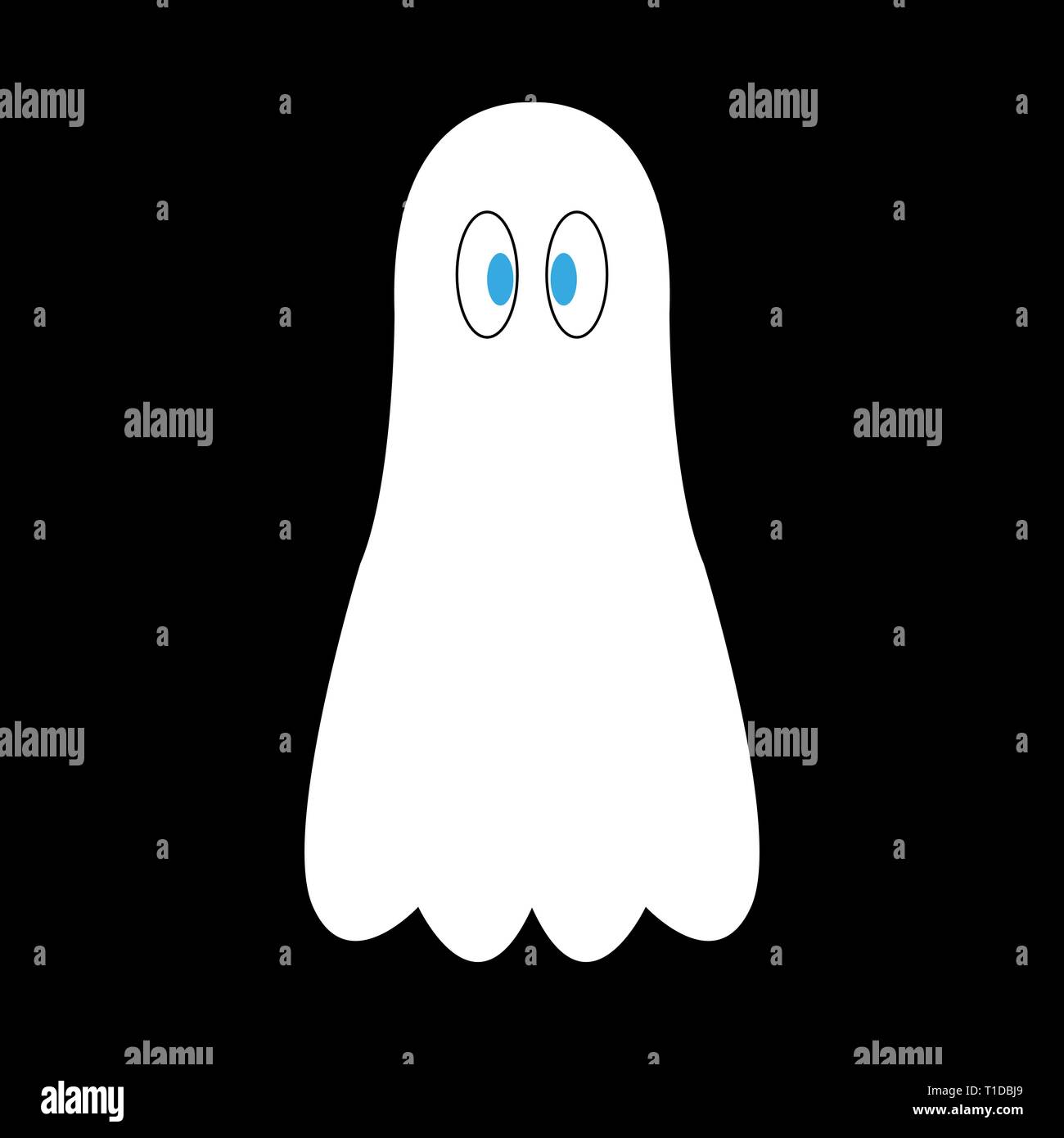 cartoon ghost on a black background vector illustration Stock Vector ...