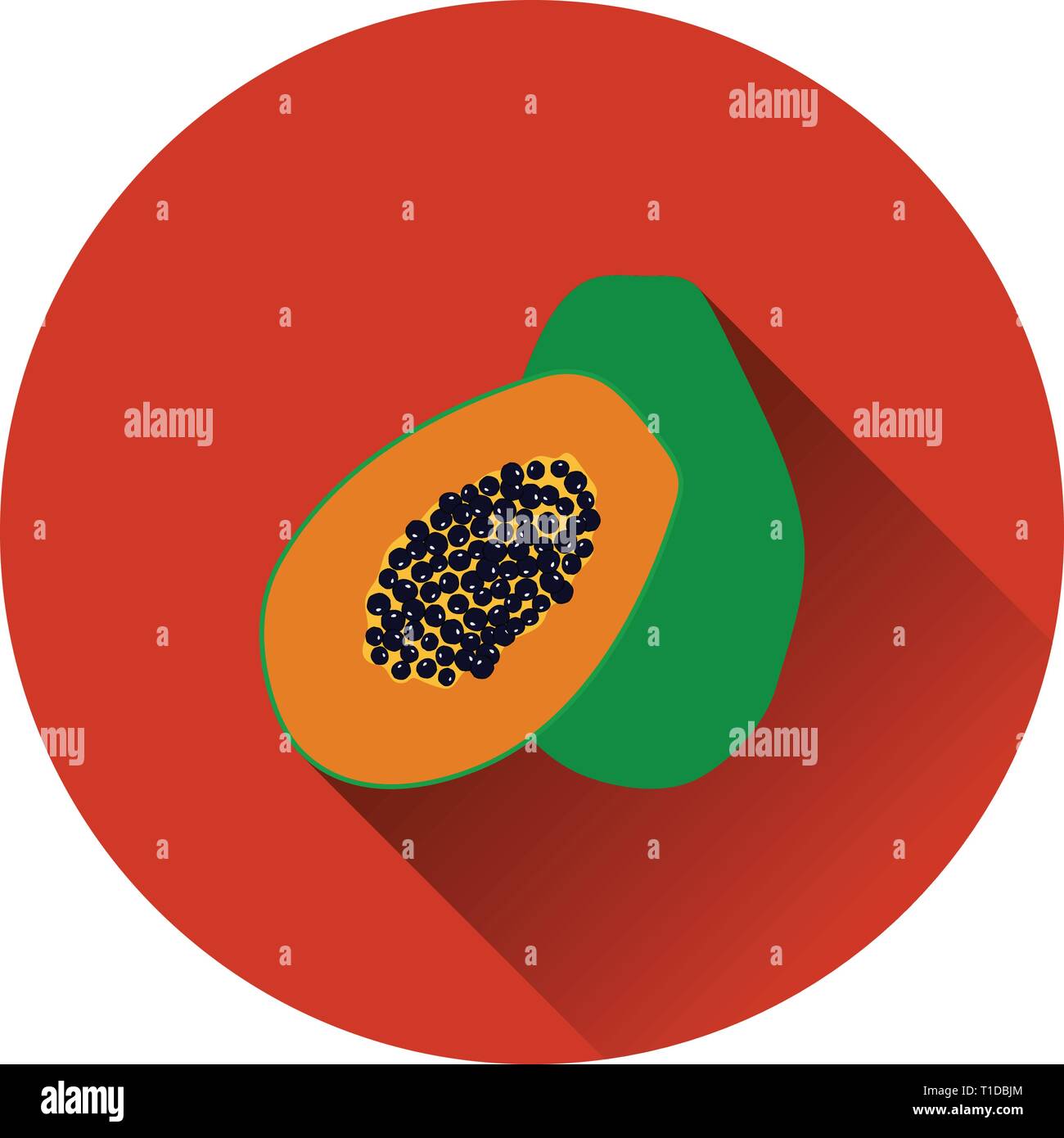 Flat design icon of Papaya in ui colors. Vector illustration Stock ...