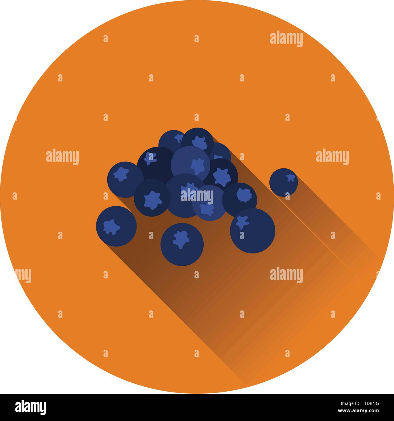 Flat design icon of Blueberry in ui colors. Vector illustration Stock ...