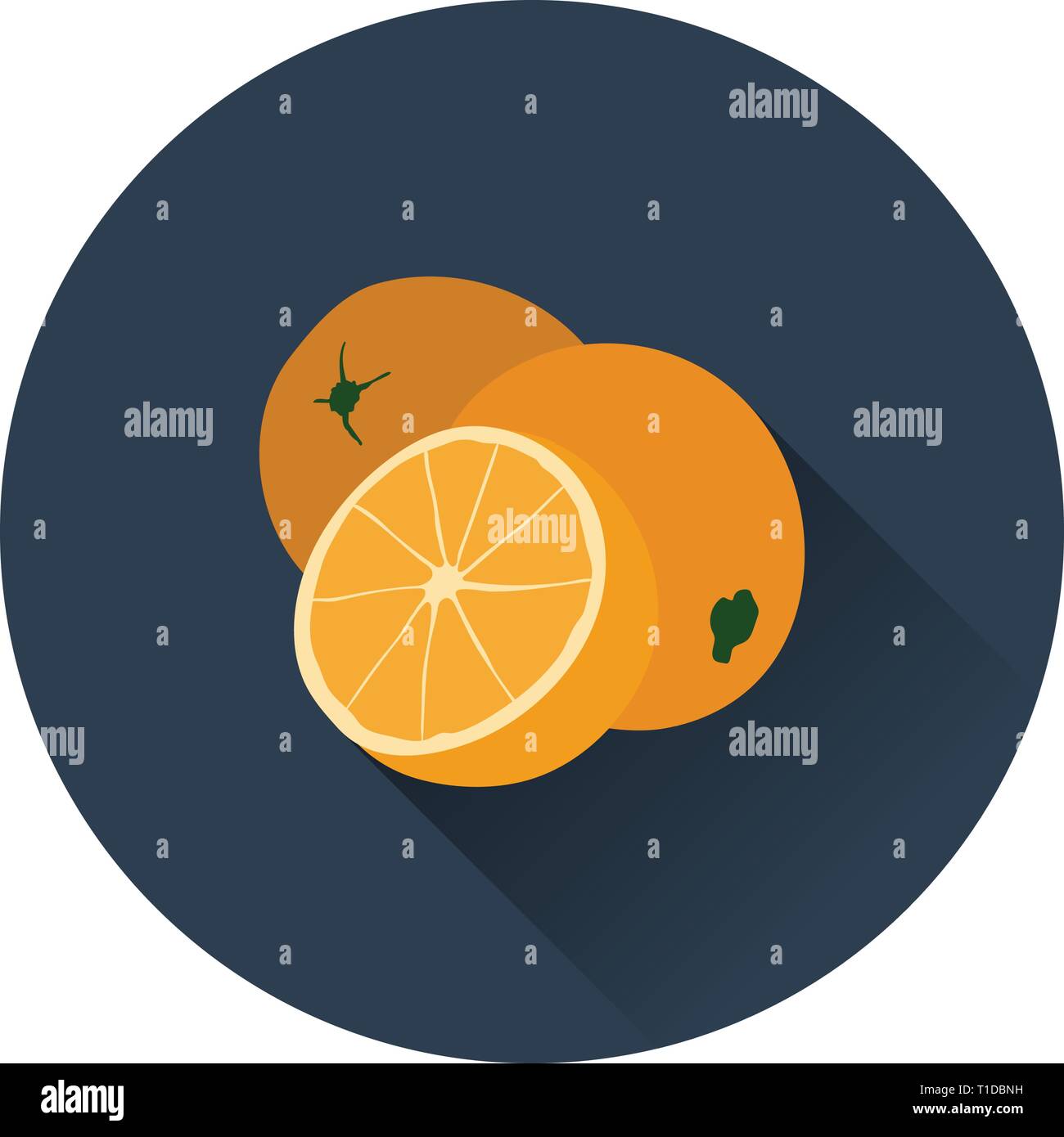 Flat design icon of Orange in ui colors. Vector illustration Stock ...