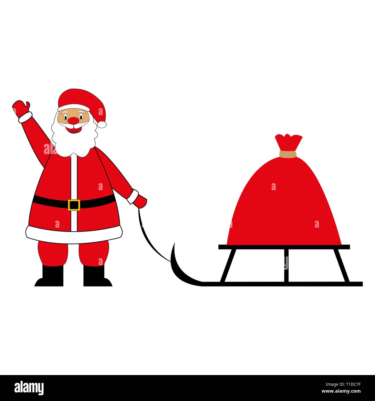 Santa claus silhouette gifts Stock Vector Images - Alamy