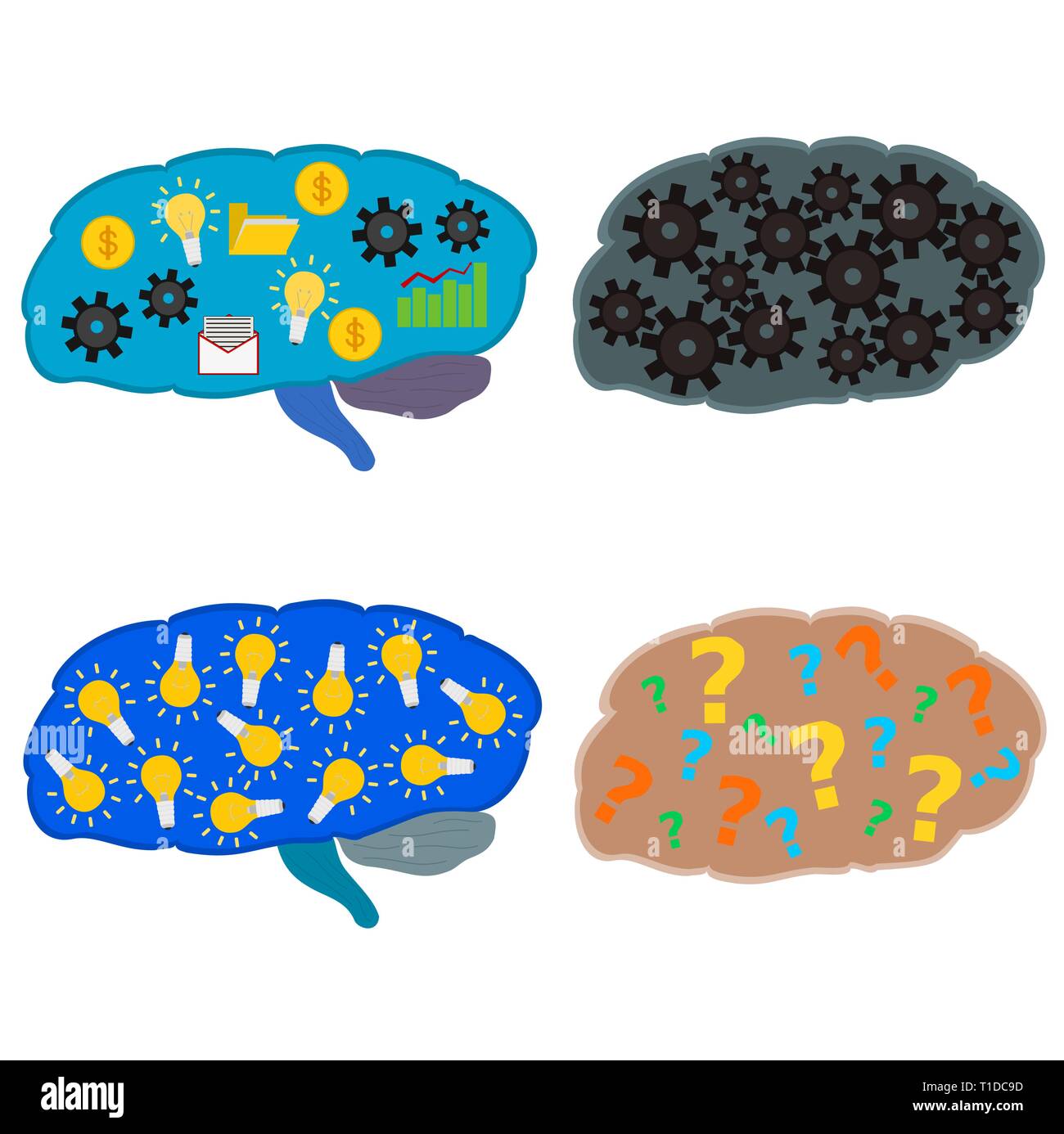 Business brain idea concept , icon set Stock Vector Image & Art - Alamy