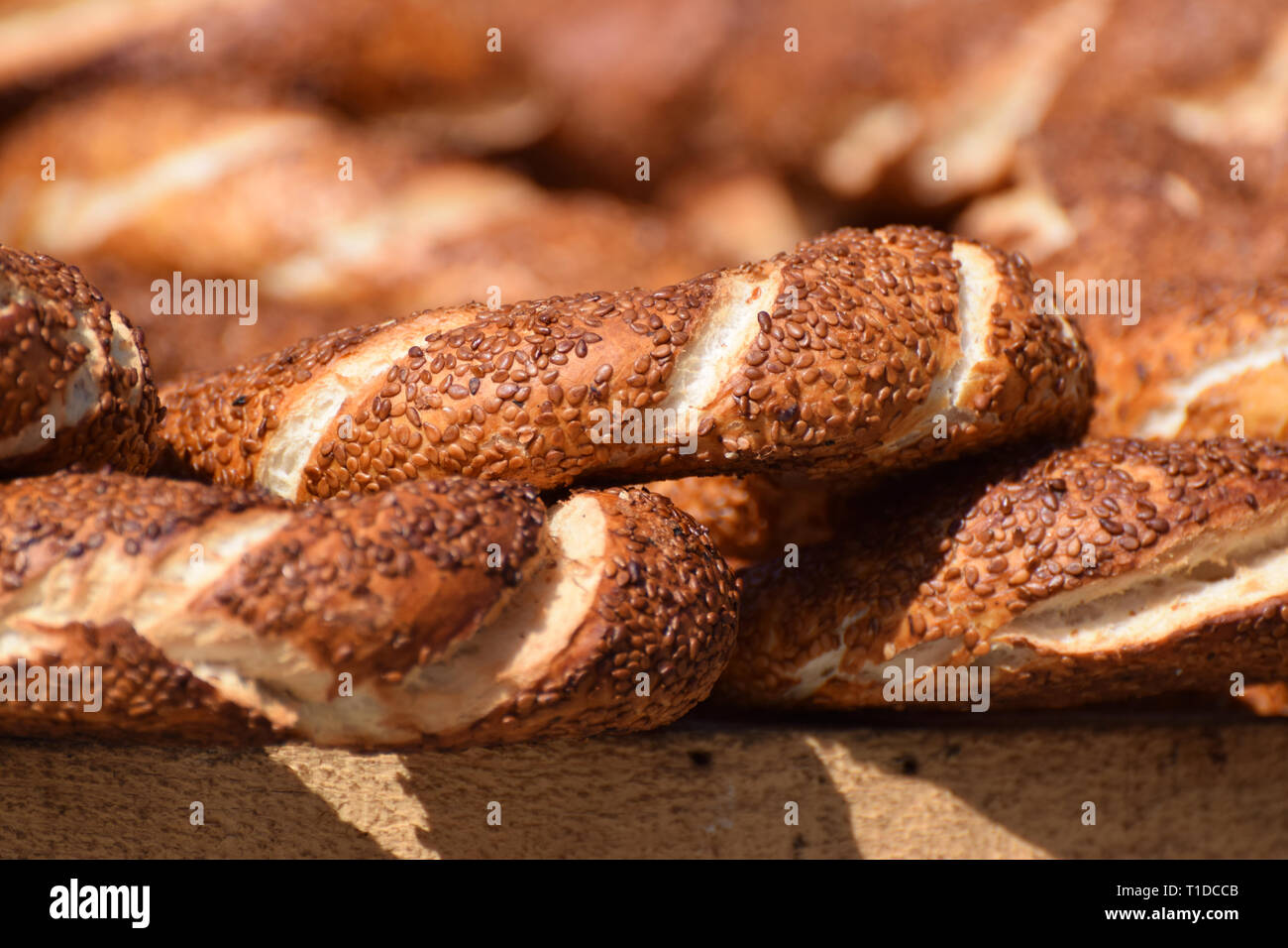 Turkish Sesame Seed Simit Bread Close Up Stock Photo - Alamy