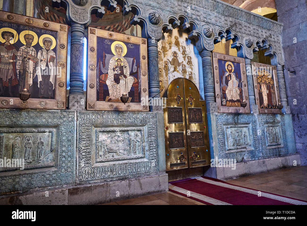 Pictures & images of the interior Iconostasis screen and icons. The Eastern Orthodox Georgian ...