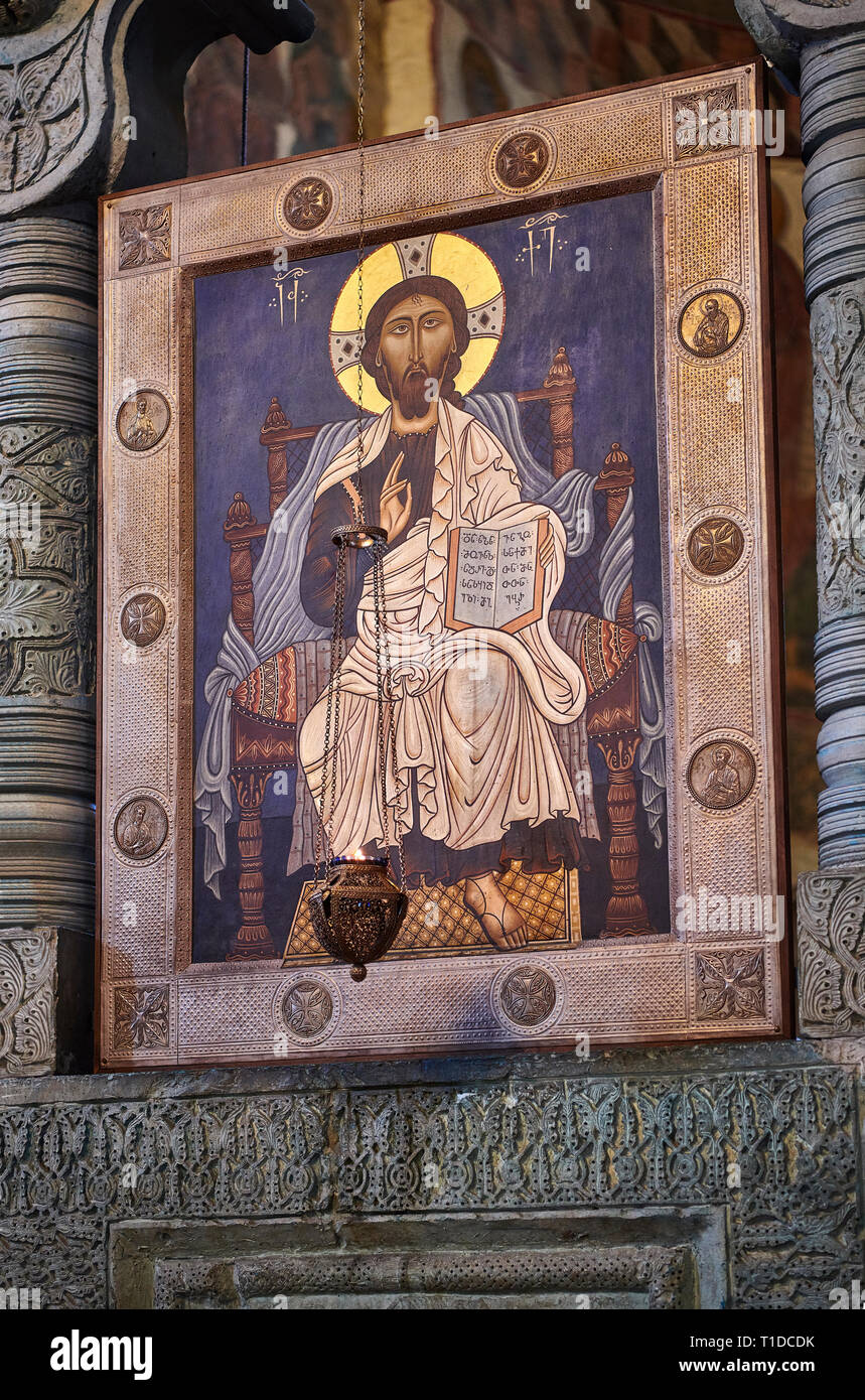 Pictures & images of the interior Iconostasis screen and icons. The Eastern Orthodox Georgian ...