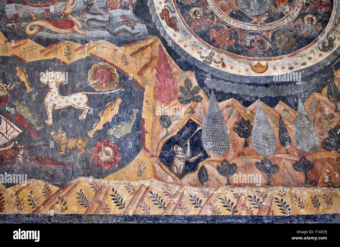 Pictures & images of the interior fresco depicting 13th-century ...