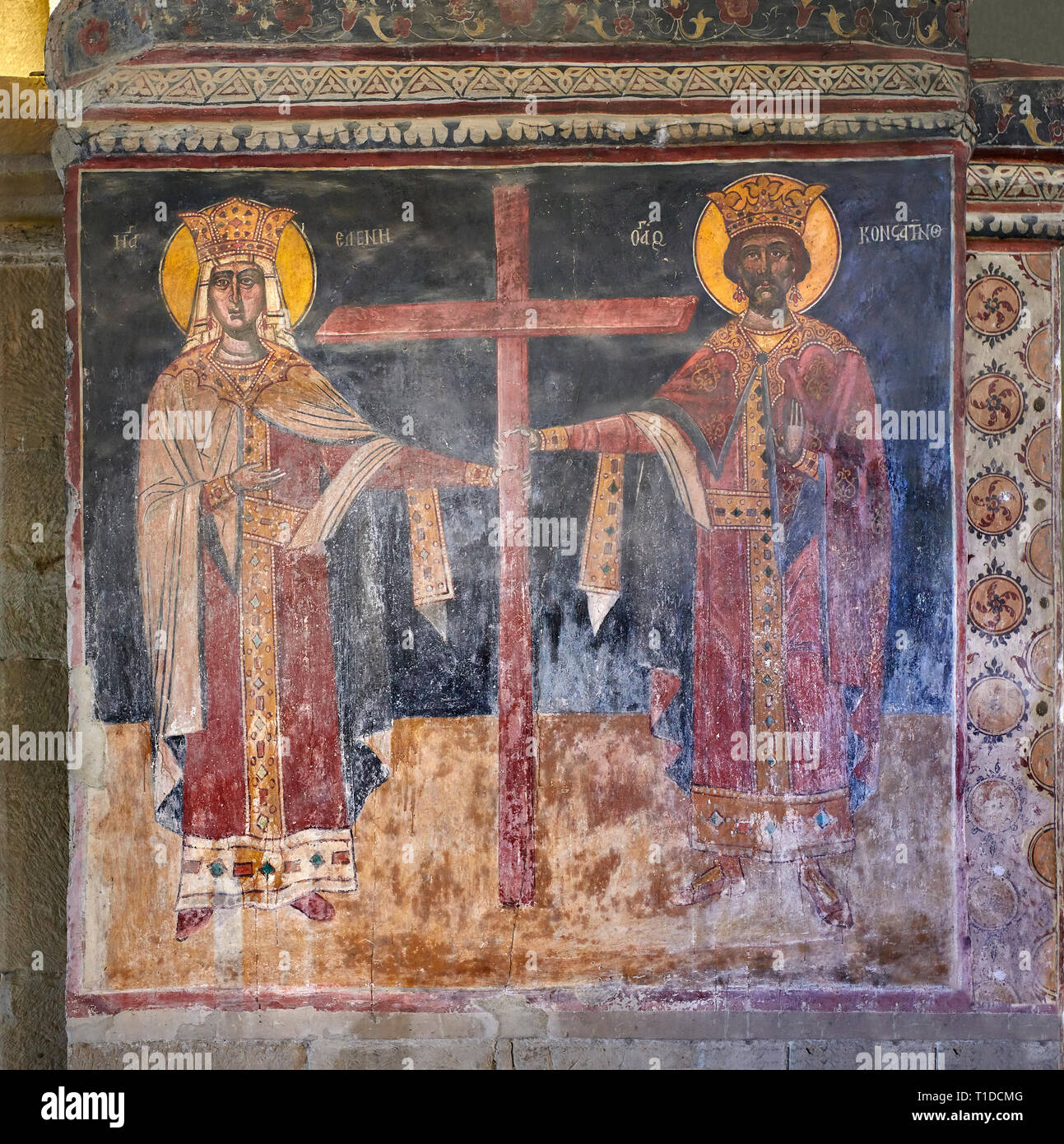 Pictures & images of the interior medieval fresco depicting a Georgian ...