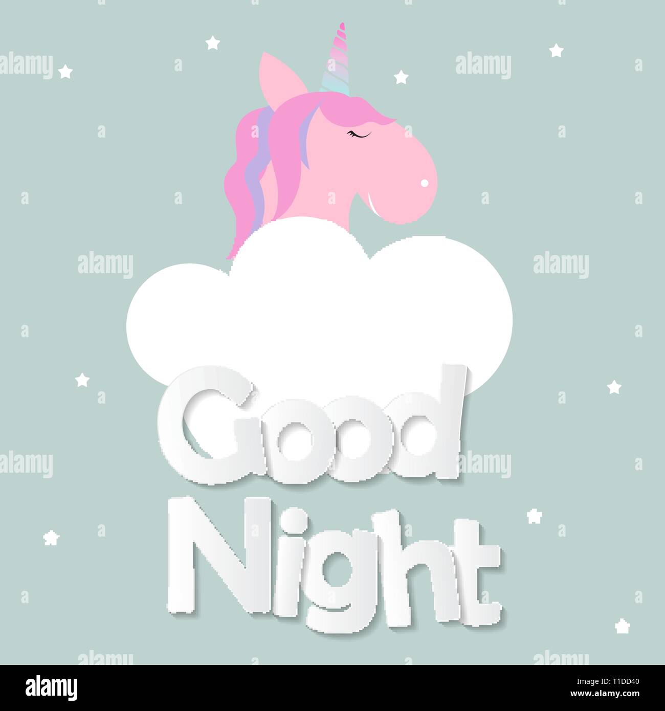 Cute Good Night kids Background Vector Illustration EPS10 Stock Vector ...