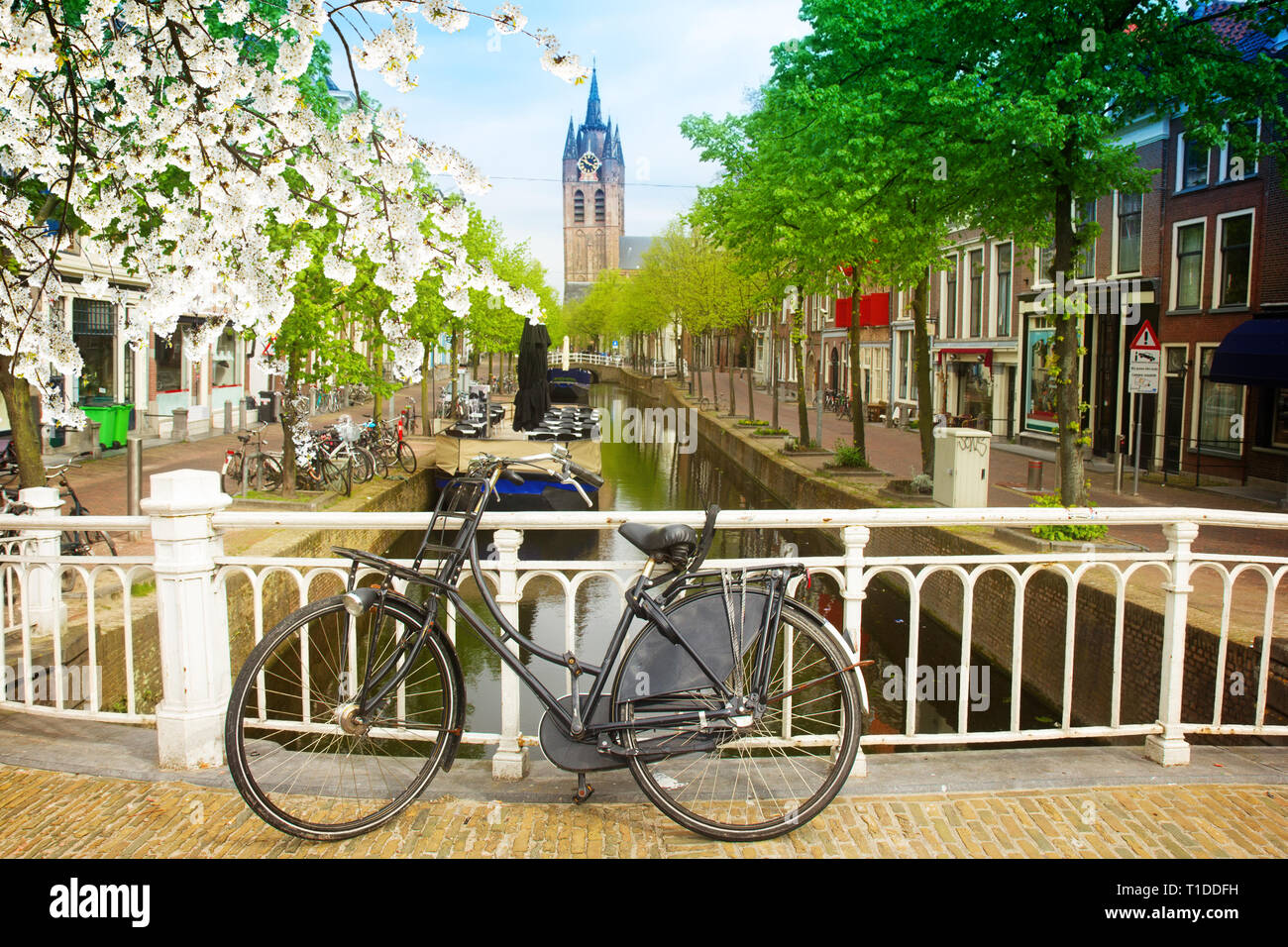 old town of Delft in spring, Holland Stock Photo - Alamy