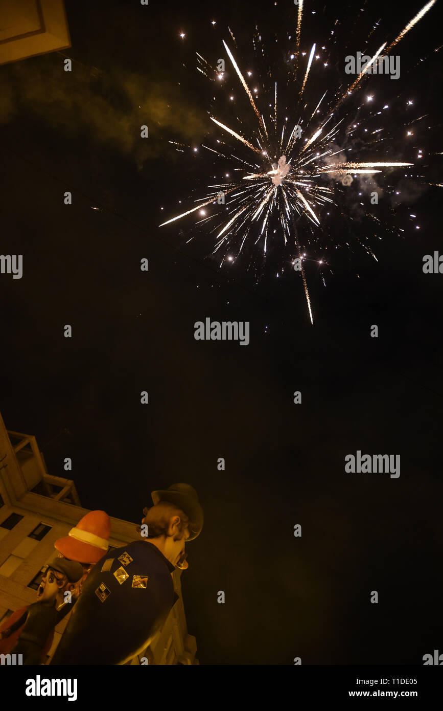 Fallas. Traditional festivities of the city of Valencia (Spain). fire ...