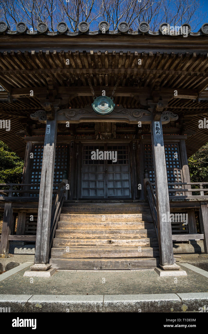 Old Japanese Temple on the island of Fukuurajima on the coast of ...