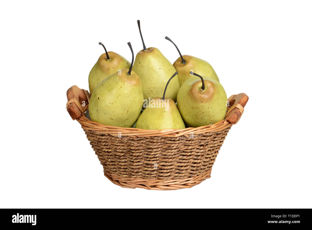 isolated basket of pears Stock Photo - Alamy