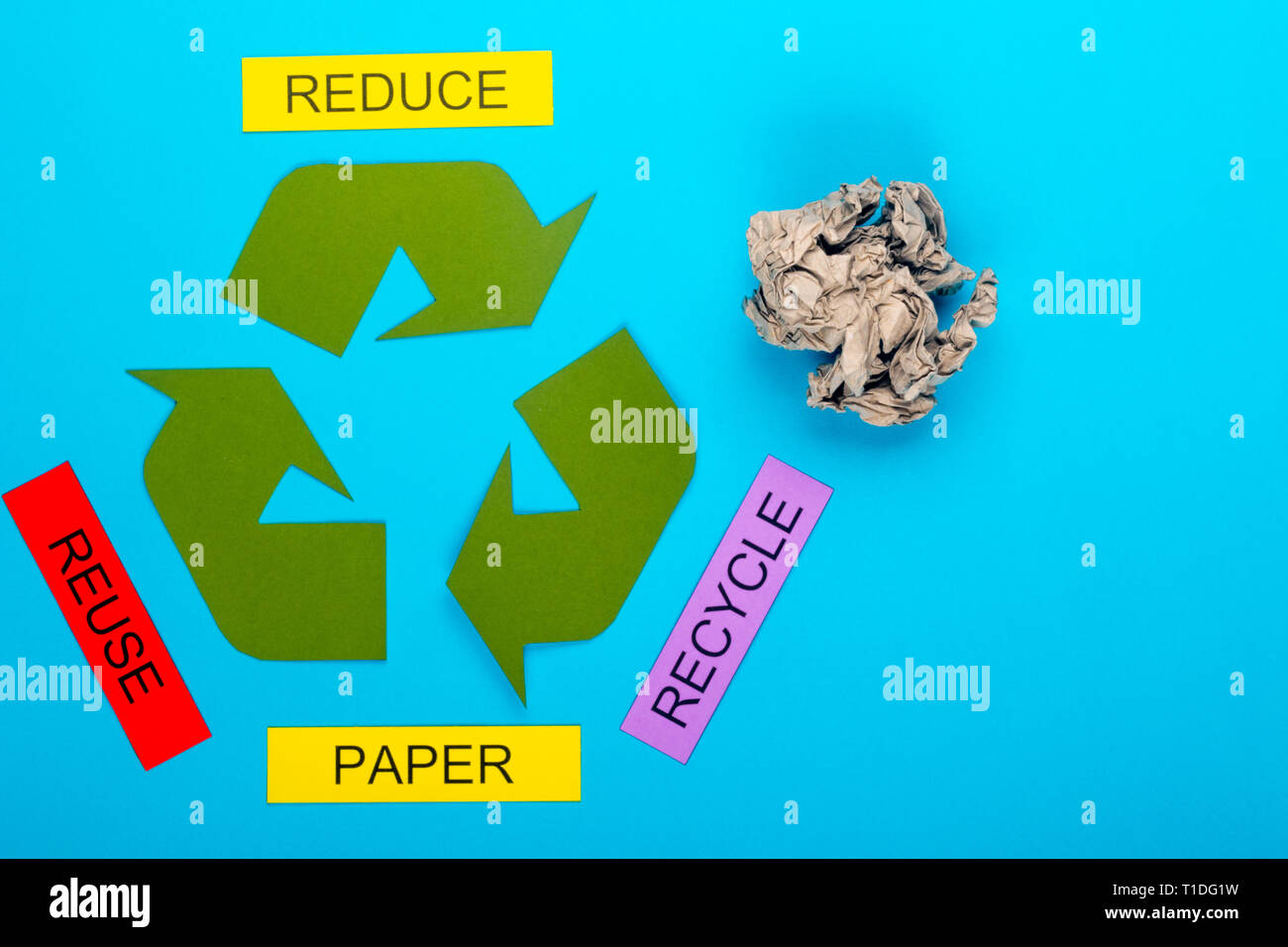 Recycle concept showing the green recycle logo with reduce, reuse ...