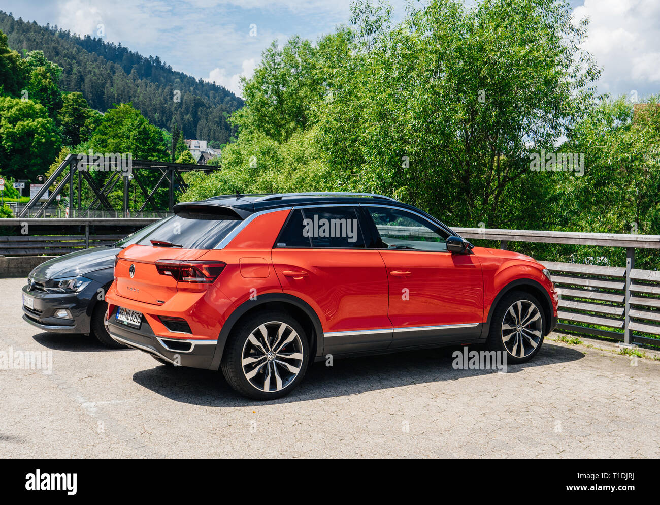 Schiltach, Germany - Jul 10, 2018: Beautiful red Volkswagen T-Roc ...