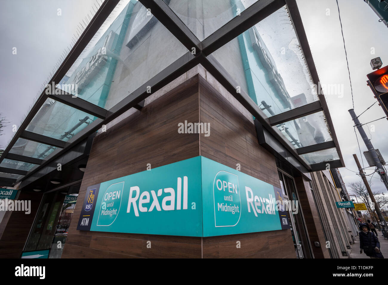 TORONTO, CANADA - NOVEMBER 13, 2018: Rexall logo in front of their ...