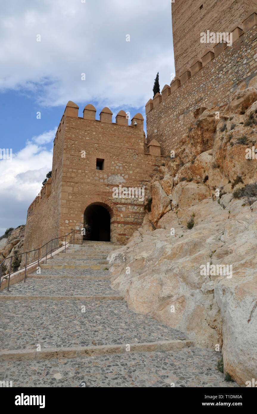 The main entrance to the Alcazaba citadel in Almeria city, the largest ...