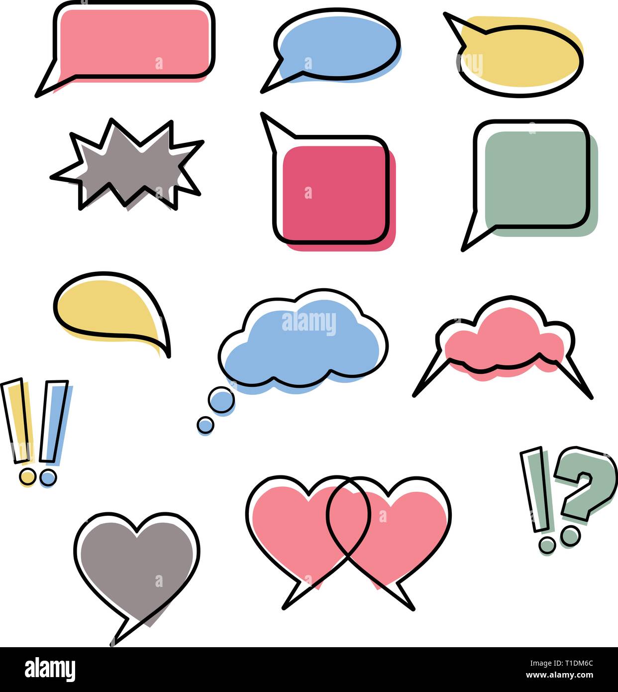 speech bubbles vector collection on white background Stock Vector Image ...