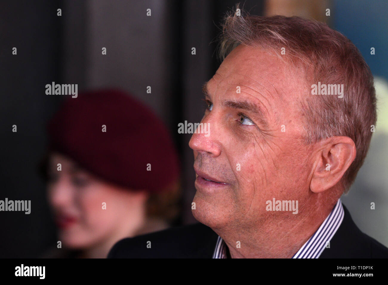 Madrid, Spain. 25th Mar, 2019. Actor Kevin Costner, 64 years-old, is ...