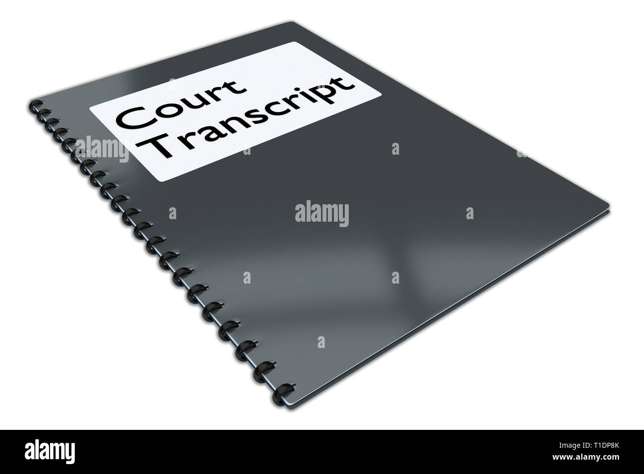3D illustration of Court Transcript script on a booklet, isolated on ...