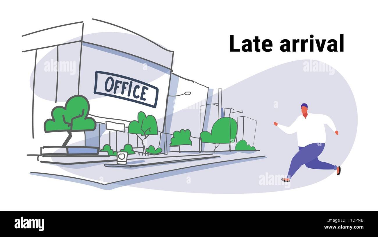 overweight fat man running male over size worker late arrival concept ...