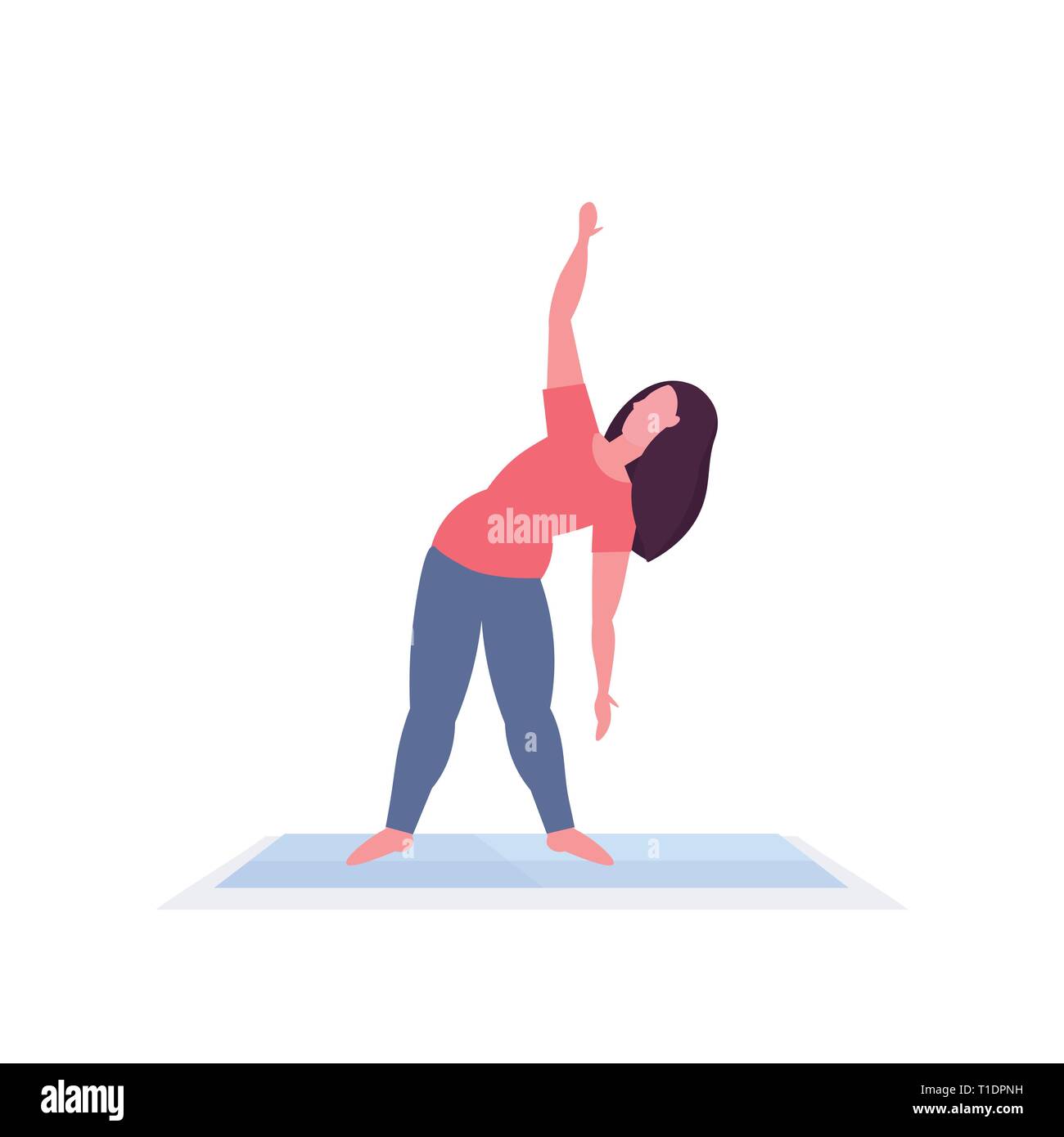 sports woman doing stretching exercises girl training in gym aerobic ...