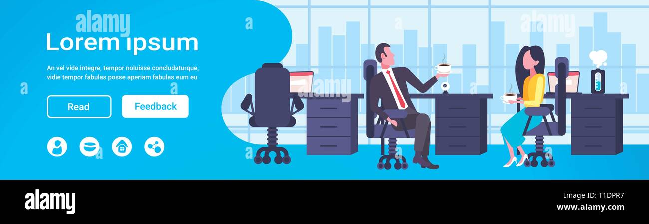 Man woman discussing work Stock Vector Images - Alamy